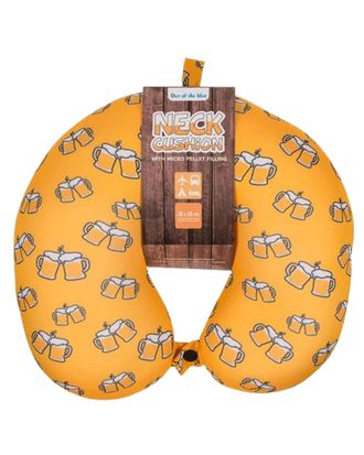 Out of the Blue Nackenkissen mit Micropellet-F&uuml;llung - kompaktes Nackenh&ouml;rnchen mit Banderole zum Aufh&auml;ngen - praktische Ma&szlig;e 30x30 cm - ergonomisches Reisekissen f&uuml;r