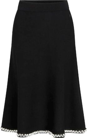 Karl Lagerfeld Femme, Jupes, Noir, Taille: 42 FR Line Pearl Knit Skirt