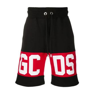 GCDS Schwarze Baumwoll-Casual-Sweatshorts - - Shorts - Herren - Schwarzk - L