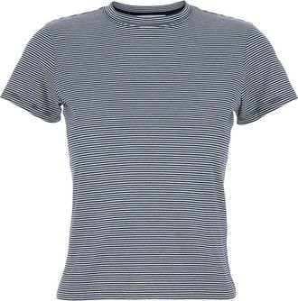 Frame Denim Femme, Tops, Noir, Taille: 40 FR The Stripe Baby Tee