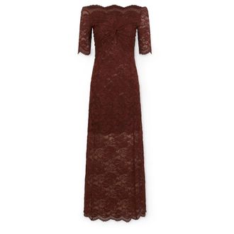 Paco Rabanne Langes Kleid aus Spitze - - Dresses - Damen - Braun - S