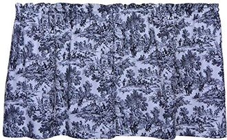 Ellis Curtain Victoria Park Toile Stufenvorhang, maßgeschneidert, 173 x 76 cm, Schwarz