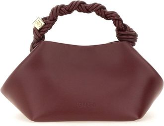 Ganni Womens Leather Handbag Bou Bordeaux Recycled Handbags Hand Bags