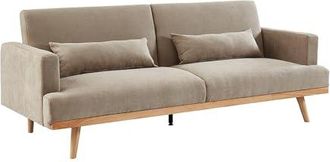 Vente-Unique Canap&eacute; 3 Places Convertible clic-clac en Tissu ESME - Beige