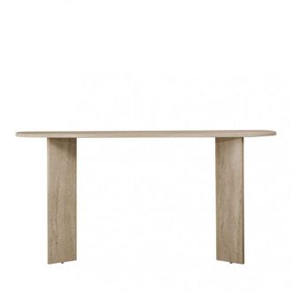 M&S Collection Console moderne en agglom&eacute;r&eacute; effet travertin - Dimensions 150x35x70 cm - Panneaux m&eacute;lamin&eacute;s - Meuble design pour entr&eacute;e ou salon
