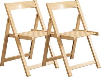 Generic 2 x Esszimmerstühle aus Holz - Klappstuhl aus massivem Gummibaumholz, Frühstücksstühle aus massivem Holz for Esszimmer, Wohnzimmer, Restaurant(Wood Co