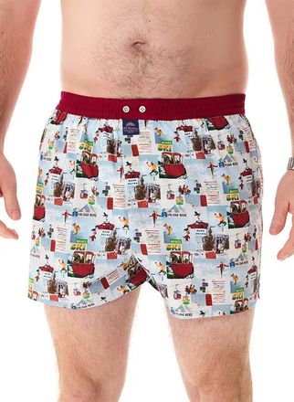 MC Alson Herren Boxershorts blau Reine Baumwolle Gemustert