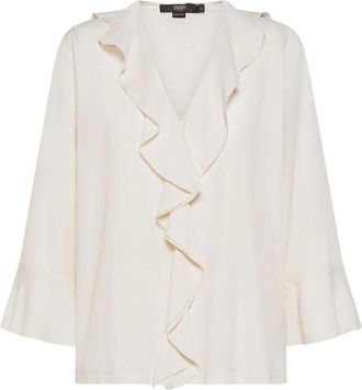 Seventy Femme, Blouses et Chemises, Beige, Taille: 40 FR Blusa in Tessuto Misto Seta e Jersey