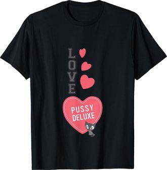 Pussy Deluxe Love 3 Hearts Cat T-Shirt