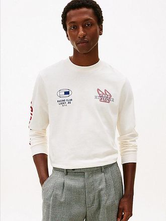 Tommy Hilfiger T-shirt en jersey &agrave; manches longues et motif