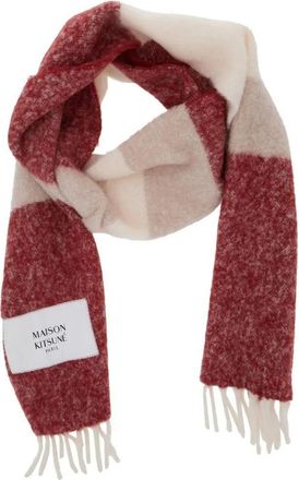 Maison Kitsuné Tücher & Schals - Multicolor Striped Alpaca Blend Scarf - Gr. unisize - in Rot - für Damen