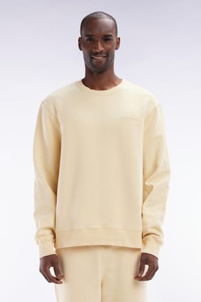 Eden Park Sweatshirt Surteint &Agrave; Col Rond En Molleton Coton Ocre Coupe D&eacute;contract&eacute;e