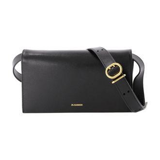 Jil Sander Womens Crossbody Bag Black Calfskin