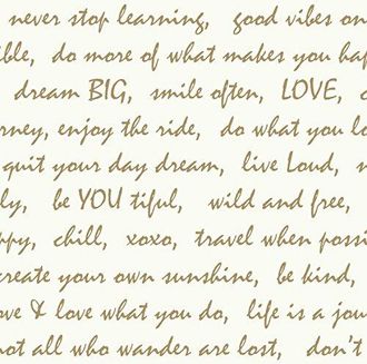 RoomMates RMK9006WP Gold Dream Big Script Tapete zum Abziehen und Aufkleben, 52,1 cm x 5 m