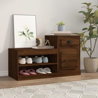 vidaXL Vidaxl - Armoire &agrave; chaussures ch&ecirc;ne marron 100x42x60cm bois ding&eacute;nierie