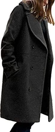 Onsoyours Femme Manteau Long Manteau Coupe-Vent Lettre Impression Casual Manteau De Transition Loisirs Outwear Veste DAutomne C Noir L