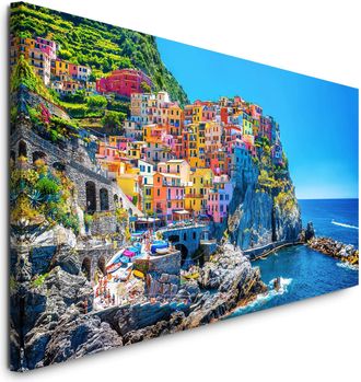 Paul Sinus Art GmbH schöne Bunte Landschaften 120x 50cm Panorama Leinwand Bild XXL Format Wandbilder Wohnzimmer Wohnung Deko Kunstdrucke