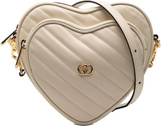 Gucci Hobo Bags - Mini Matelasse Leather Heart Crossbody - Gr. unisize - in Braun - f&uuml;r Damen