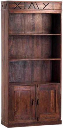 Guru Shop Aufwendig Verziertes B&uuml;cherregal im Vintage Look - Modell 7, 165x76x30 cm