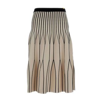 Elisabetta Franchi Femme, Jupes, Beige, Taille: 42 FR Gonna in maglia bicolore