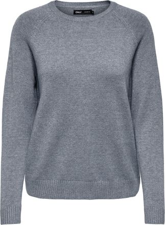 Only Damen ONLLESLY Kings L/S Pullover KNT Langarm Strickpullover, Blue Mirage/Melange, XXXL