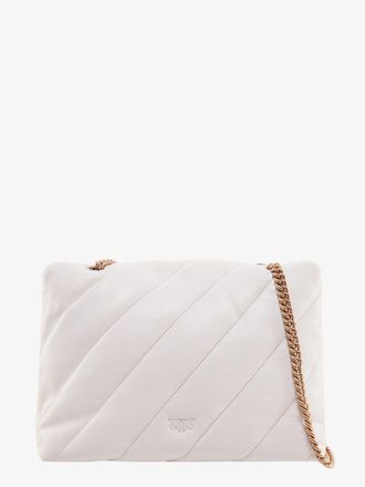 Pinko Womens Shoulder Bag Matelass&eacute; Leather White