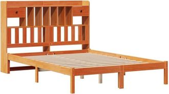 vidaXL Lit bibliothèque sans matelas cire marron 140x190 cm pin massif Vidaxl