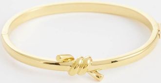 Abbott Lyon Bracelet jonc torsad&eacute; et nou&eacute; en acier inoxydable plaqu&eacute; 18 carats - Dor&eacute;