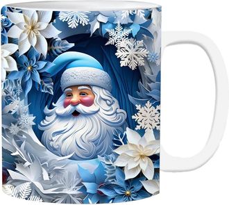 Generic Weihnachtliche Keramiktasse mit Weihnachtsmann-Tasse, 350 ml, weihnachtliche Porzellantasse für Kaffee und Tee - Weihnachtsgeschenke, Partyzubehör für