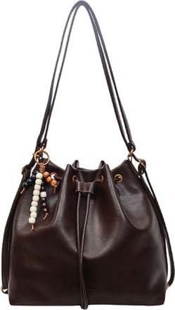 Generic Kexpery Sac bandouli&egrave;re femme en PU avec cordon de serrage Pendentif Sac seau pratique pour voyage, shopping usage quotidien