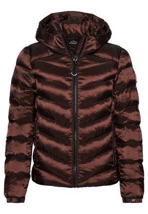 Superdry Damen Fuji Steppjacke mit Kapuze Dunkles Eichenbraun 40