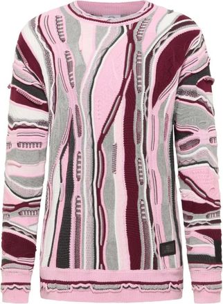 Carlo Colucci Homme, Pulls, Multicolore, Taille: XL Pull en Tricot Col Rond