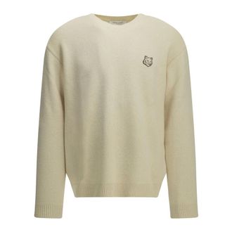 Maison Kitsun&eacute; Pull Fox Head Milano - Homme - Pulls - Blanc - Taille: XL
