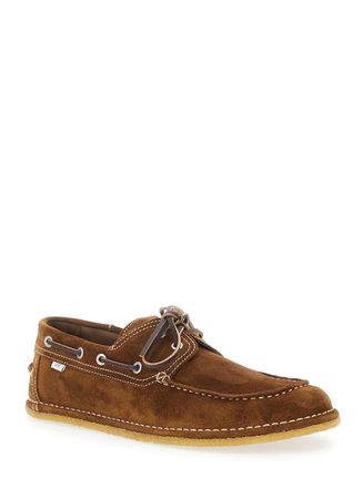 Ami Mens Loafers Boat Shoes Brown