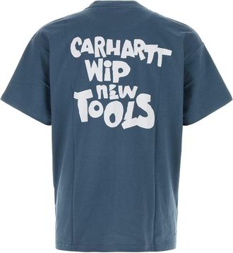 Carhartt Work in Progress Logo-Embroidered Organic Cotton T-Shirt - Blue