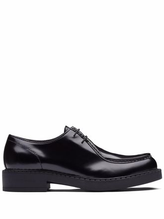 Prada Derby-Schuhe aus geb&uuml;rstetem Leder - Schwarz