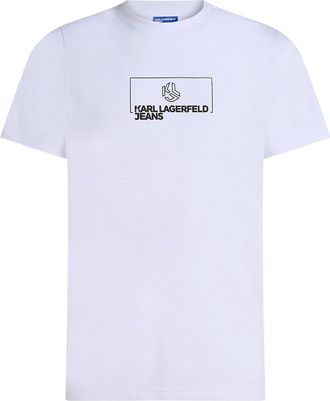 Karl Lagerfeld Slim Outline Logo Tee, White, L