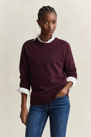 GANT Strickpullover SUPERFINE LAMBSWOOL C-NECK aus feiner Wolle