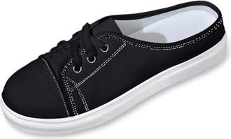 Generic Pantoufles plates et respirantes avec semelle souple antid&eacute;rapante pour femme, Noir, 38.5 EU