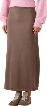 Ydence Gestrickter Rock Elia Braun Maxi - - Skirts - Damen - Braun - XL