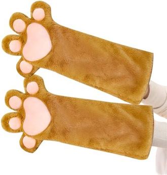 Generic Gants Pattes de Chat - Costume Doux Cosplay Hiver Moufles en Fourrure Mignon Ensemble daccessoires fantaisie de chat en peluche Ensemble cr&eacute;atif de dr