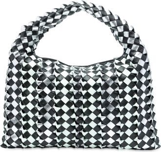Bottega Veneta Hobo Bags - Small Bicolor Calfskin Intrecciato Hop Hobo - Gr. unisize - in Schwarz - f&uuml;r Damen