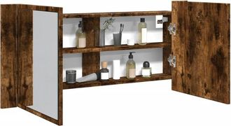 vidaXL LED-Spiegelschrank R&auml;uchereiche 100x12x45 cm - Vidaxl