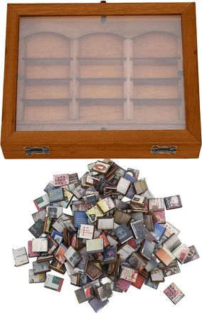 Generico Miniatur-Holzregal, Stressdesign, handgefertigt, 200 Miniaturb&uuml;cher, kleines B&uuml;cherregal, f&uuml;r Familie, Freunde, Kollegen, Geburtstag, Weihnachten, Neu