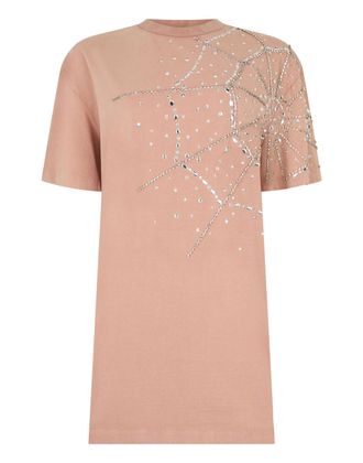 Philipp Plein T-Shirt Dress Spiderweb Strass