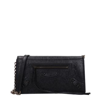 Balenciaga Pochette Le City Femmes Cuir Noir