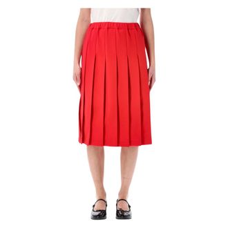Comme Des Gar&ccedil;ons Femme, Jupes, Rouge, Taille: 38 FR Jupe Midi Pliss&eacute;e