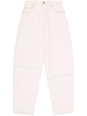 Ganni Jeans mit weitem Bein - Weiß