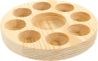 Valiclud Organizer F&uuml;r &Auml;therische &Ouml;le Runde Flaschenbox 9 F&auml;cher Stabile Aufbewahrungsbox Aus Holz Parf&uuml;mflaschenhalter F&uuml;r Zuhause Und B&uuml;ro