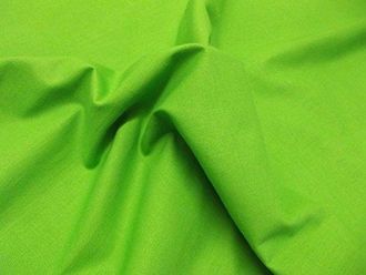 CRS Fur Fabrics Qualität Einfarbig 60 Sq Reine Baumwolle Limette - Limettengrün, 1Mtr - 144cm x 100cm